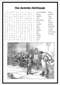 The Victorian Workhouse Free Wordsearch printable