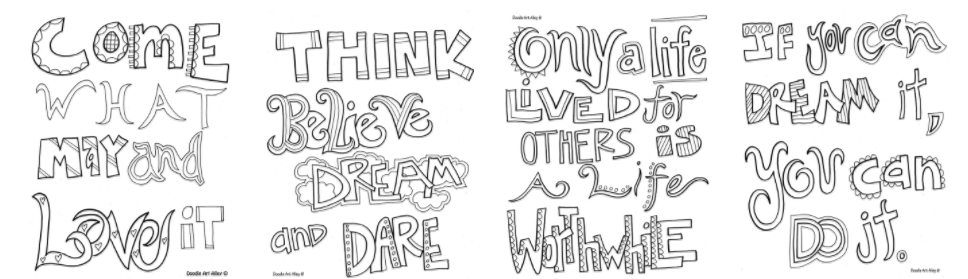 Free Inspirational Quotes to Colour in